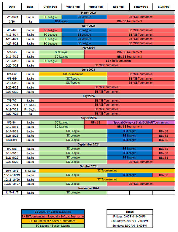 WEEKEND SCHEDULE | GrimesPlex