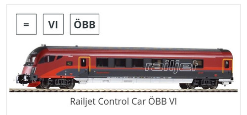 Piko OBB Railjet Control Car 57672-4 HO Scale DC | Mysite
