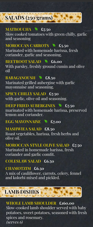 Pesach Pre-order Menu | Kasa Bar & Grill