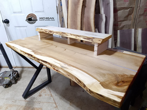 Live Edge Maple Office Desk | Michigan Rustic Wood
