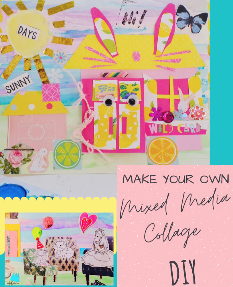 Create Your Own Mixed Media Collage DIY - A Great Stay at Home Craft!