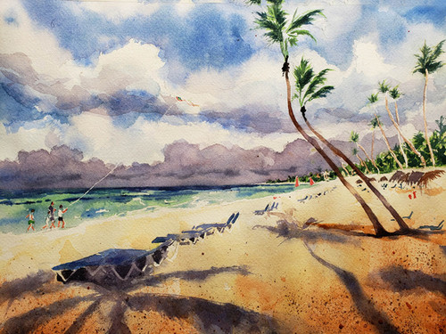 Caribbean Beach Watercolor Tutorial | mysite