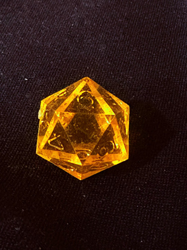 *Bubble* Citrine Gem D20 Single Die | Gamescience