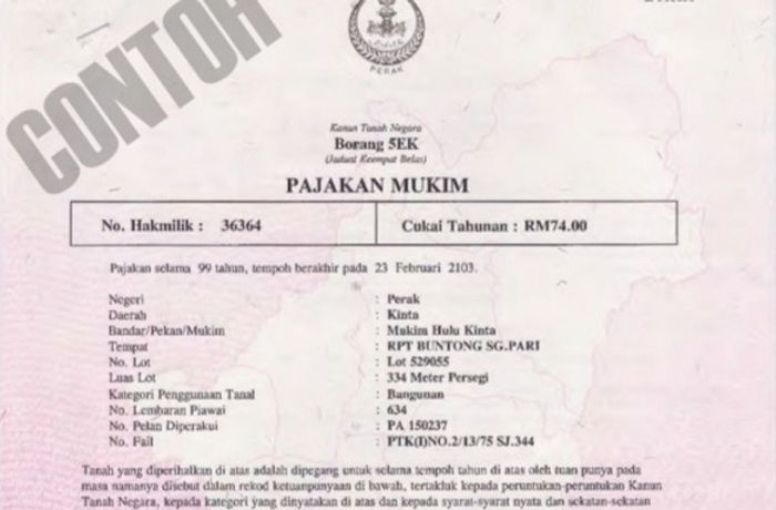 Proses Cara Tukar Nama Geran Tanah atau Rumah Kepada Anak Atas Dasar ...