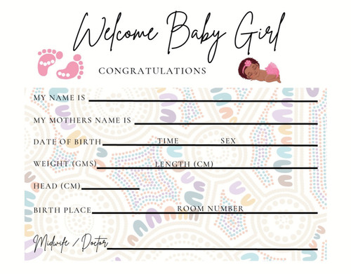 Welcome Baby Hospital Cot Card | The Awakening Journey