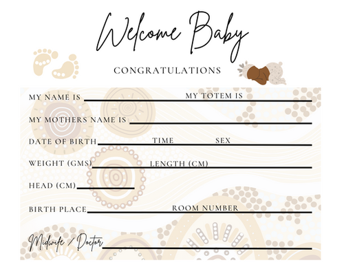Welcome Baby Hospital Cot Card | The Awakening Journey