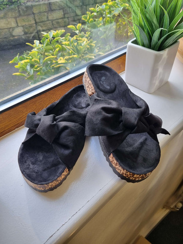 The Black Bow Sliders - SALE NO RETURN | Limetreeboutique