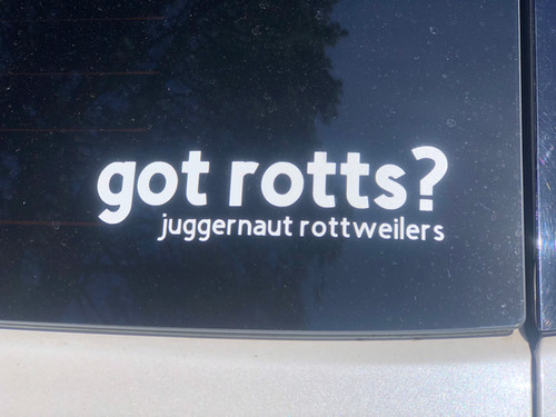 Car Decal "got rotts?" | Juggernaut Rotts