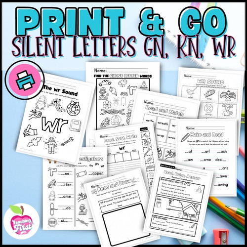 Silent Letters wr, gn, kn PHONICS & READING COMPREHENSION Worksheets ...