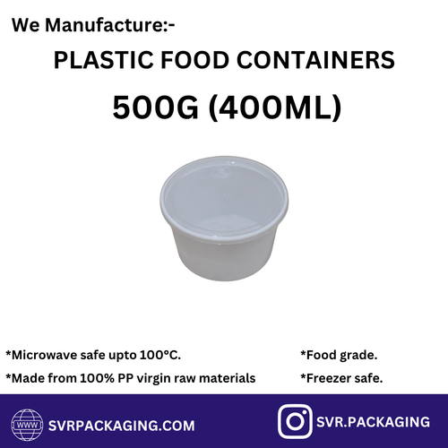 500G (400ML) Plastic Food Containers – Microwave & Freezer Safe | SVR ...