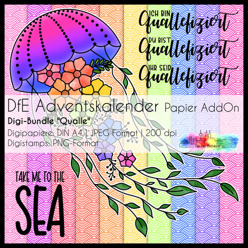 Digi-Bundle "Qualle" - zum drucken, sublimieren und basteln | Jay Jay Plottdesign