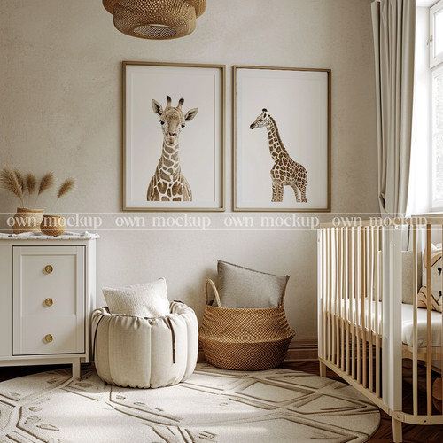 Nursery Frames Collection - 10 Delightful Mockups for Baby Room Wall ...