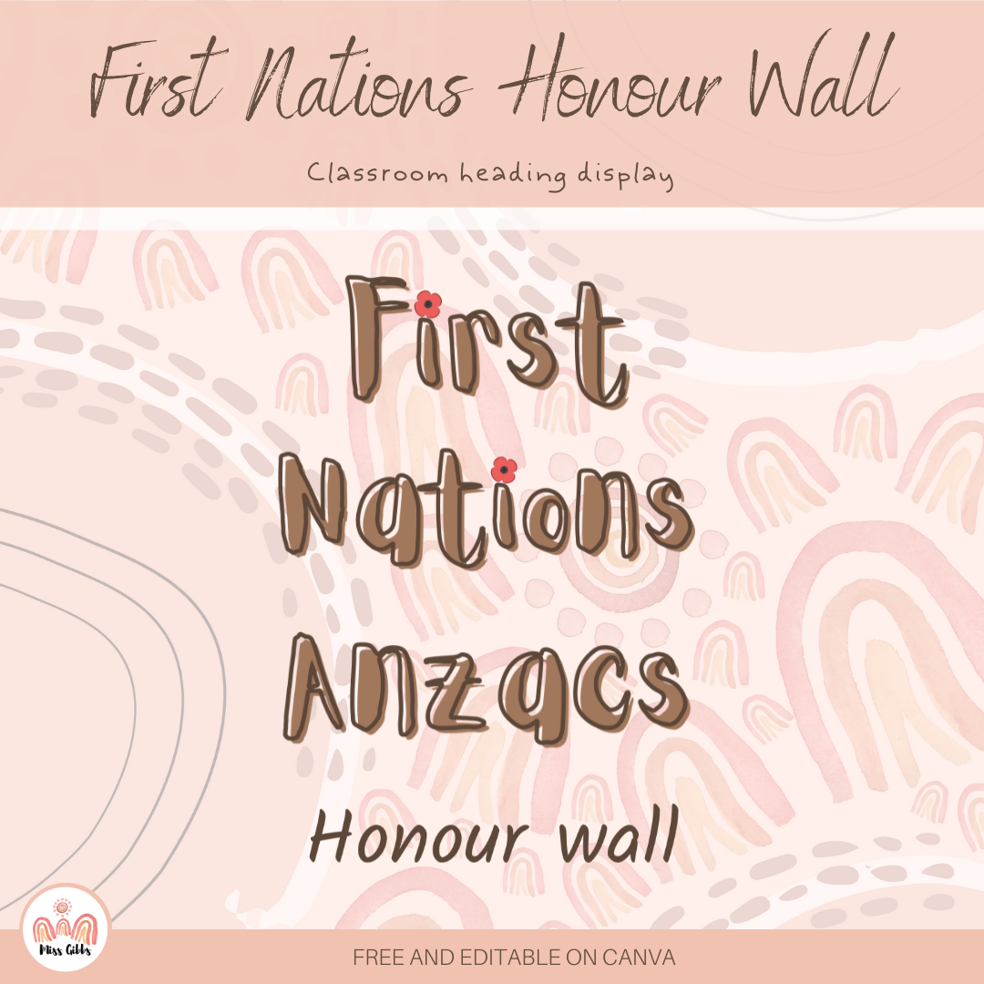 First Nations Honour Wall classroom heading display