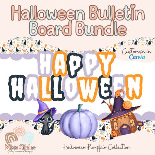 Halloween Bulletin Board Bundle | Halloween Pumpkin Collection | Canva ...