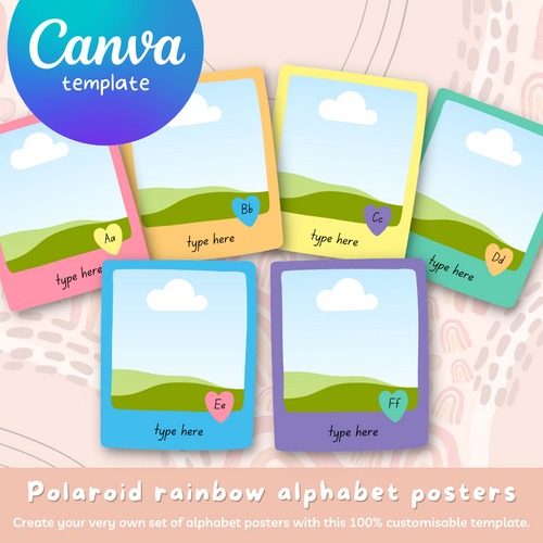 Polaroid Rainbow Alphabet posters | Miss Gibbs