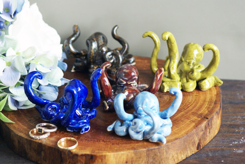 Handmade Ceramic Octopus Ring Holder | Little Blue Gallery