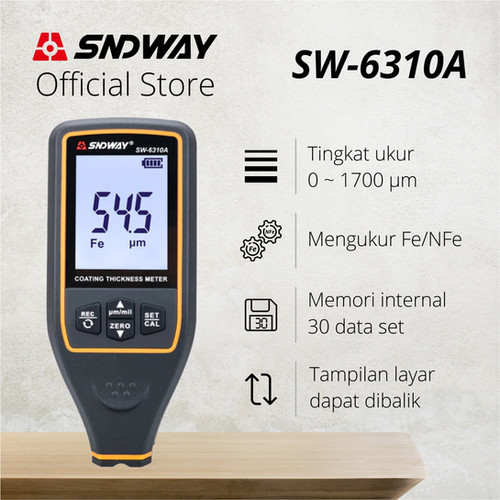 SNDWAY Coat Thickness Meter Automobile Pengukur Ketebalan Cat SW-6310A ...