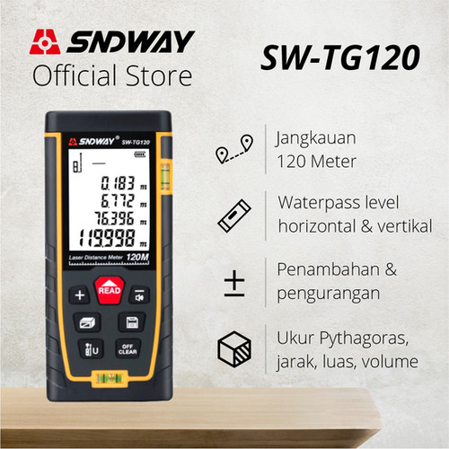 SNDWAY Meteran Laser Digital Distance 120 Meter SW-TG120 | SNDWAY Indonesia