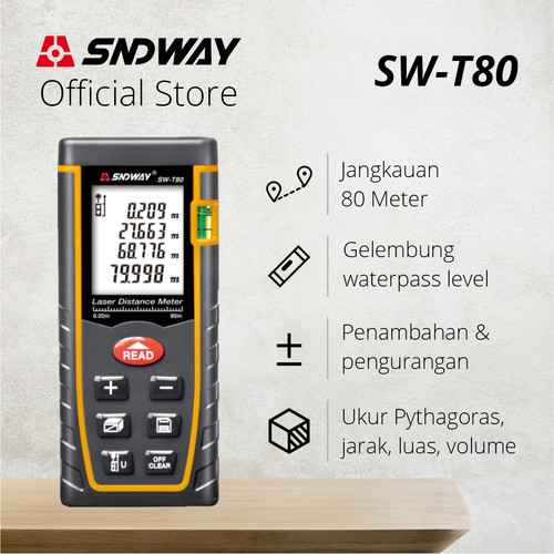 SNDWAY Meteran Laser Digital Distance 80 Meter SW-T80 | SNDWAY Indonesia