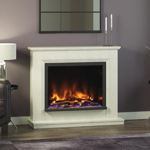 Elgin and Hall Pryzm Alesso 48" Micro Marble Electric Fire Suite ...