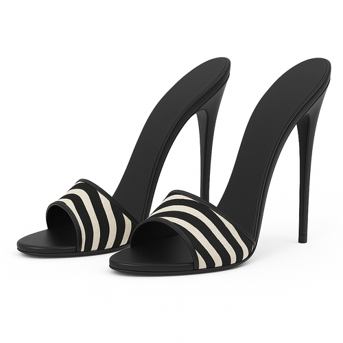 Zebra Noir Mule | the slm
