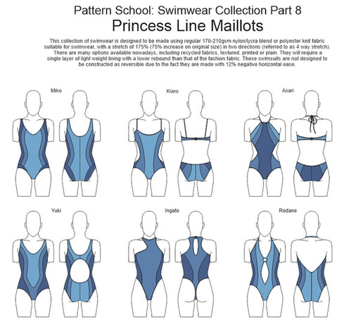 Swimwear Collection Part 8 - Princess Line One Pieces | Pattern School Onlin