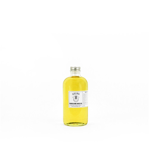 Viking Purified Raw Linseed Oil: 8 oz Glass Bottle | www.earthandflax.com