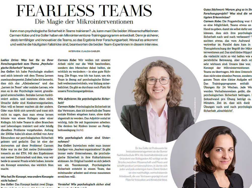 Interview im Ladies Drive: Fearless Teams