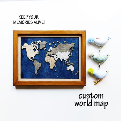 Handmade World Map | Wood and Epoxy World Map | Z Map Design