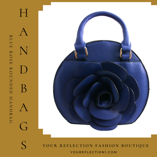 Blue Rose Rounded Handbag | Your Reflection Fash