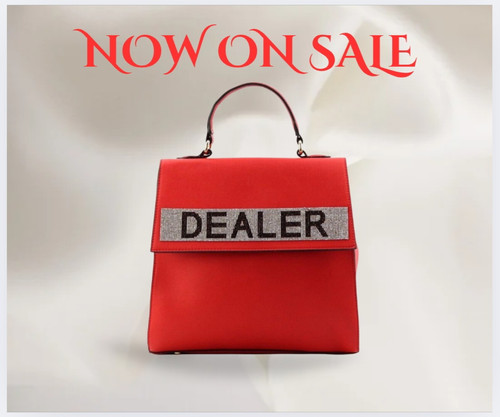 Red Rhinestone DEALER Handbag | Your Reflection Fash