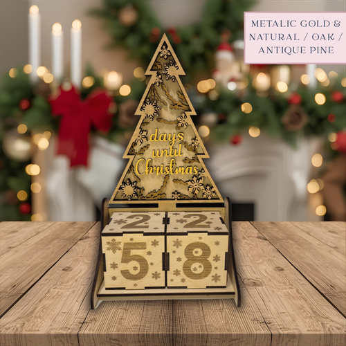 Wooden Christmas Countdown Blocks – Festive Days Until Christmas Decor ...