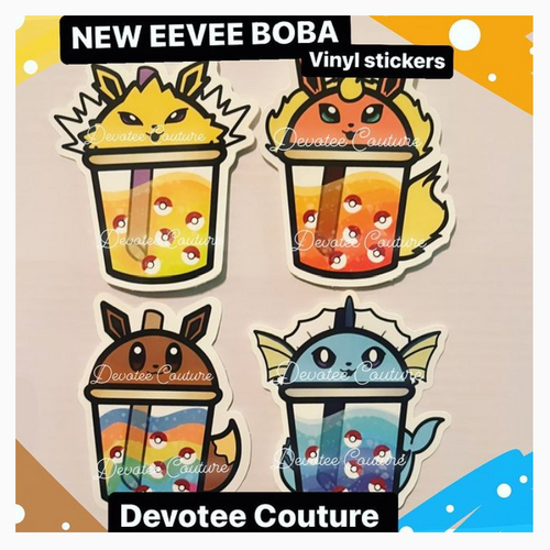copy of Eevee Boba Vinyl Stickers (set of 4) | My Site
