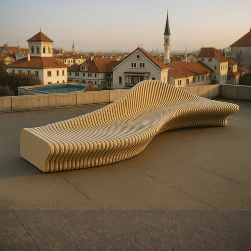 Parametric Wood Benches Outdoor "Flow Bench" | Zorka Furniture