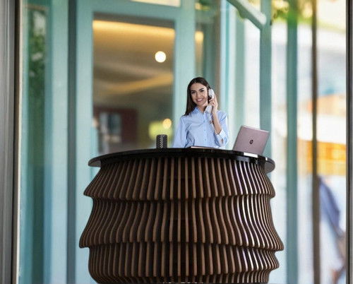 Parametric Style Modern Reception Desk "Flowing waterfall" | Zorka ...