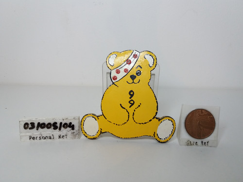 1980s BBC Children In Need MDF Pudsey Pin | Glenns Antique Shop