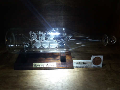 Intricate Glass Spanish Galleon in a Bottle | Glenns Antique Shop