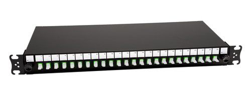 1U Black Sliding Patch Panel - up to 24 fibres E2000 | Matrix