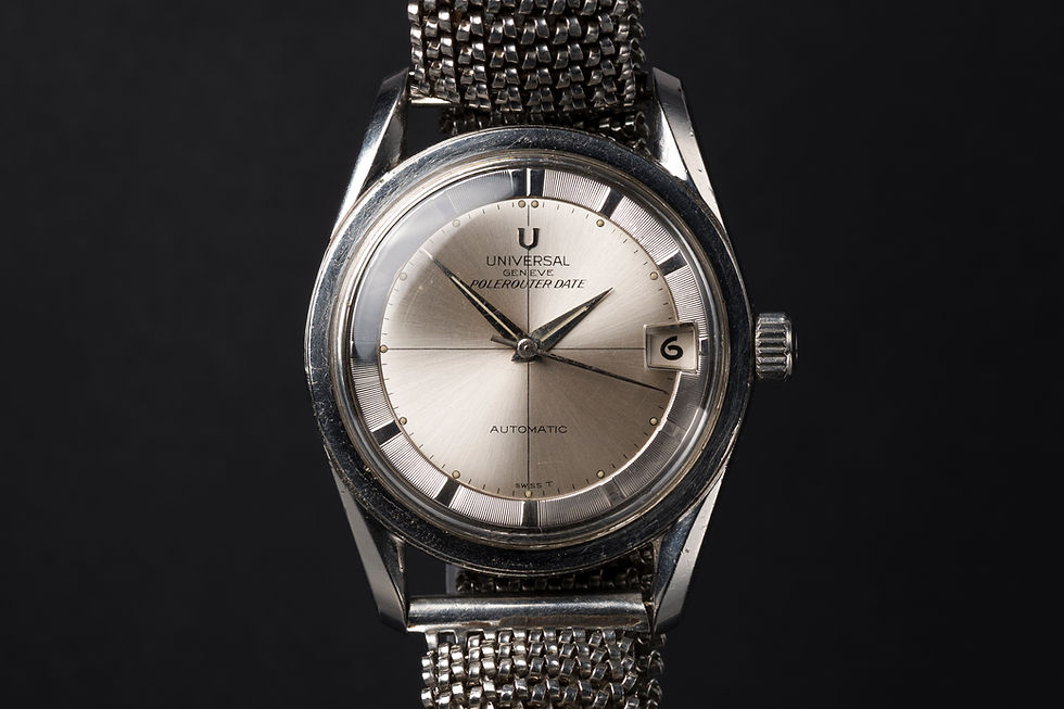 1963 Universal Geneve Polerouter Ref. 204612/1 Silver dial 'Big Crown ...