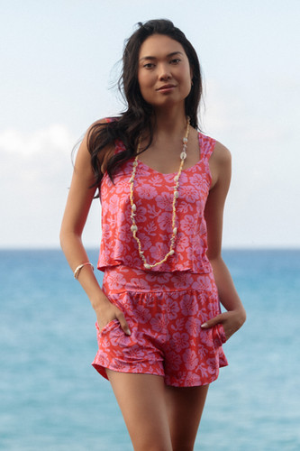 Zinnia Top in Pink Pua | vermilli-hawaii