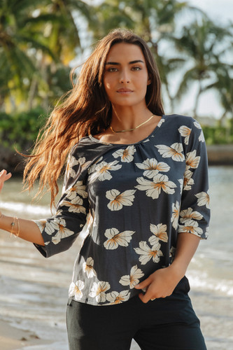 Olivia Top in Navy Breeze | vermilli-hawaii
