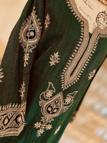 The Chanderi kurta with Marodi embroidery | MulMulGota & Zardosi