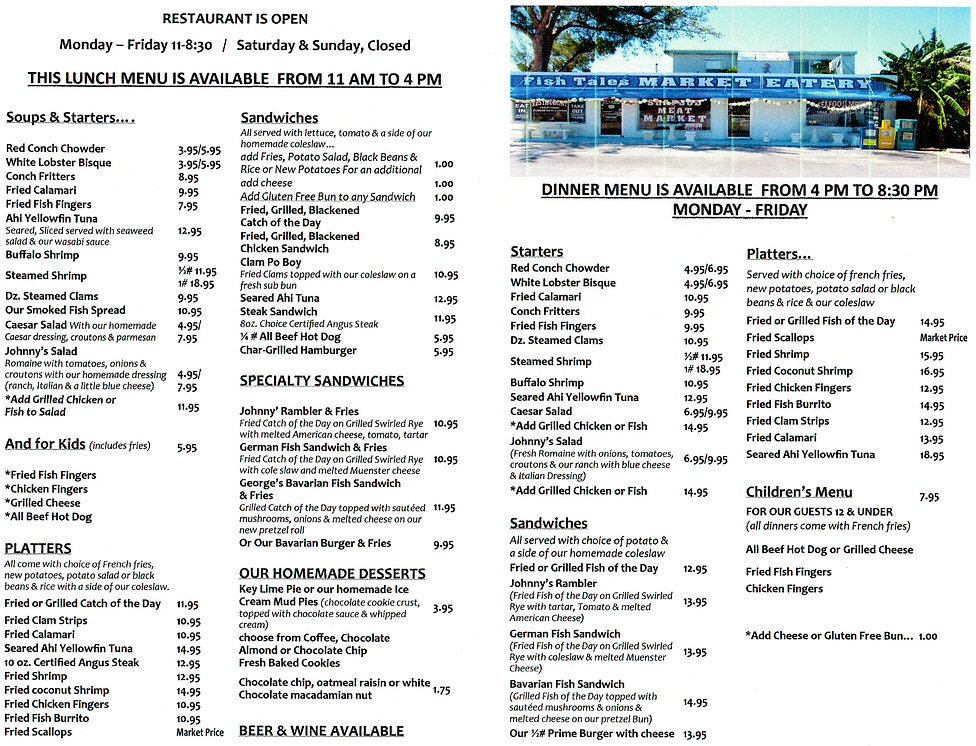 Menu | Fishtales