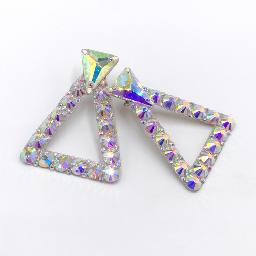 Triangle Rhinestone Earrings | BellaBallroomJewelry