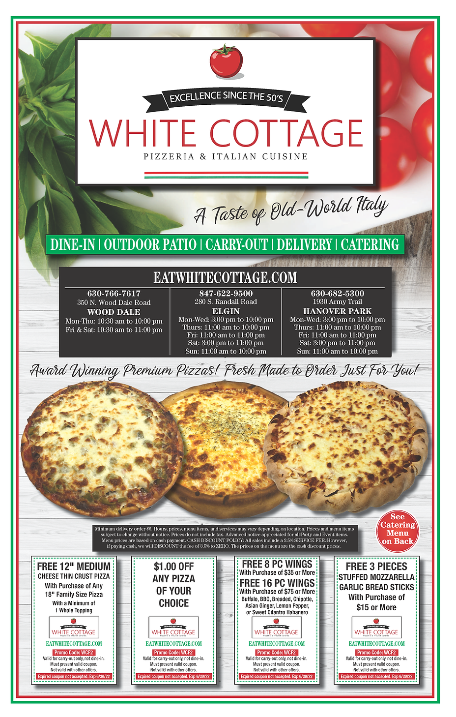 OUR MENU | White Cottage Pizzeria & Italian Cuisine