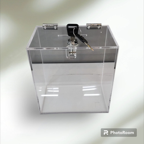 Acrylic Donation Ballot Box with Lock Suggestion Box (7"x5"x7 ...
