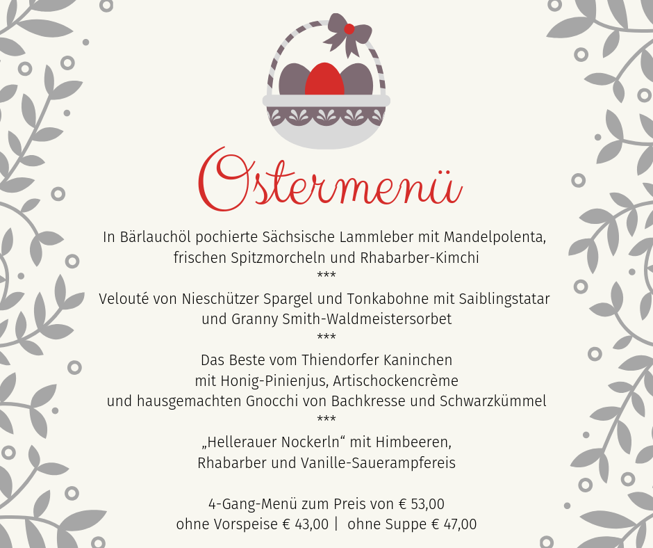 Unser Ostermenü & Oster-Öffnungszeiten