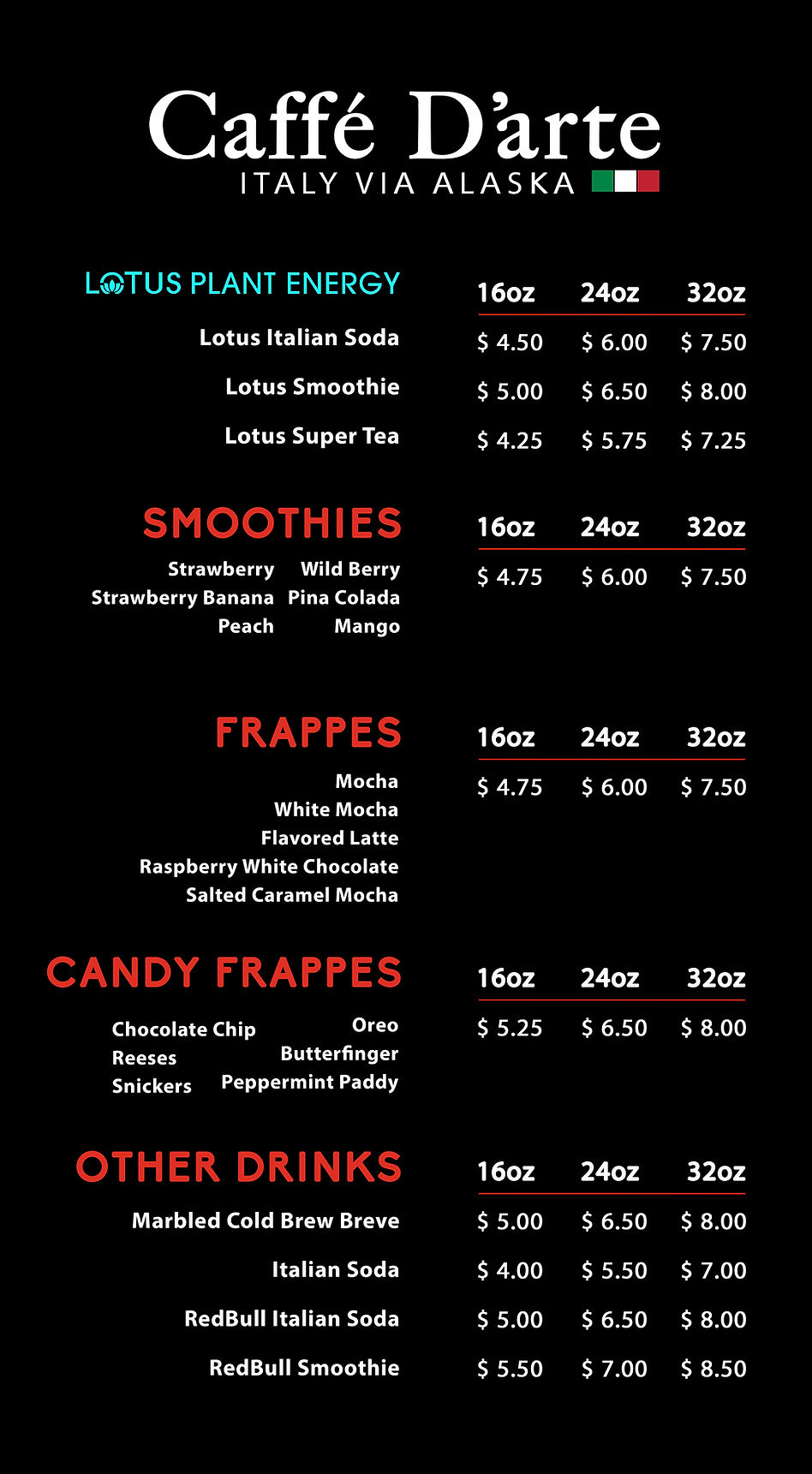 Menu: Muldoon | caffe-darte-ak