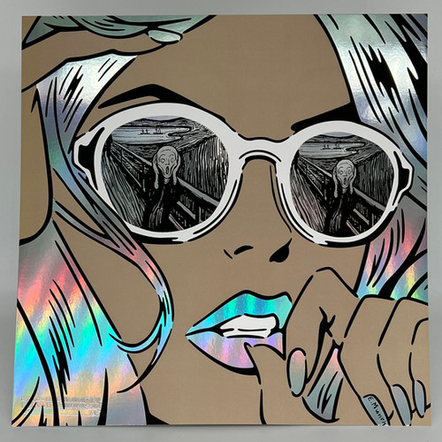 MUNCH REFLECTIONS RAINBOW FOIL PRINT 30 x 30 CM | Rich Simmons Art