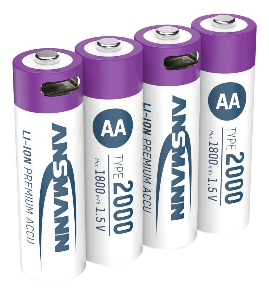Ansmann 4 stk Li-Ion batteries AA Typ 2000 | Dokka Elektronikk As